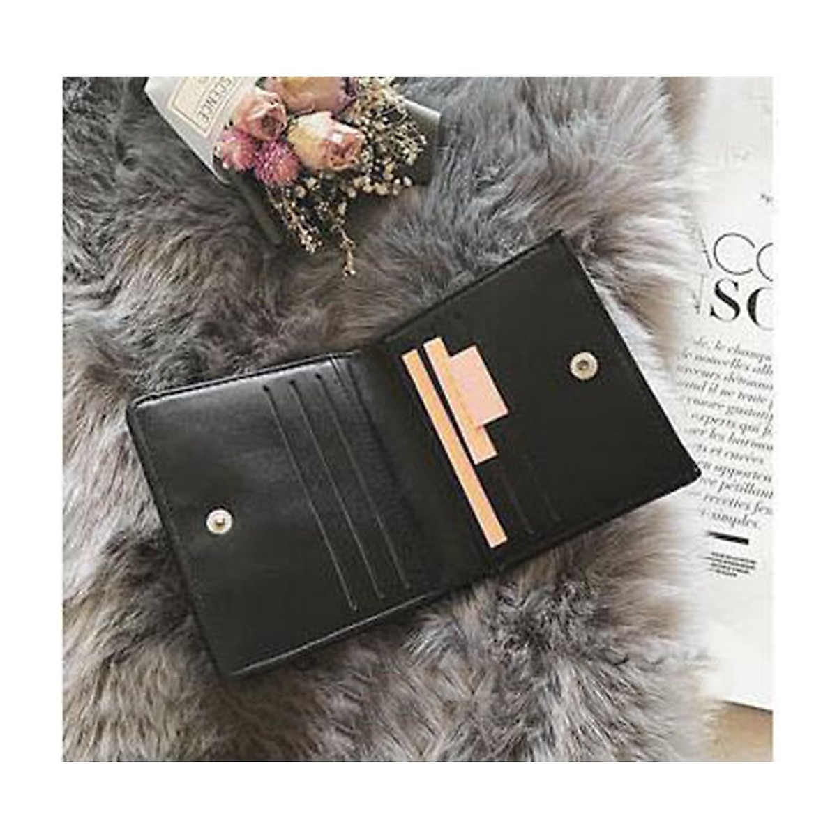 Women Velvet Starry Sky Bifold Wallet Card Holder Organizer Coin Purse with Hasp