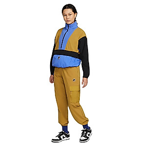Nike Sportswear NSW Women's Woven Sports Utility Mid-Rise Cargo Pants, Golden Moss/Medium Blue, S Regular US