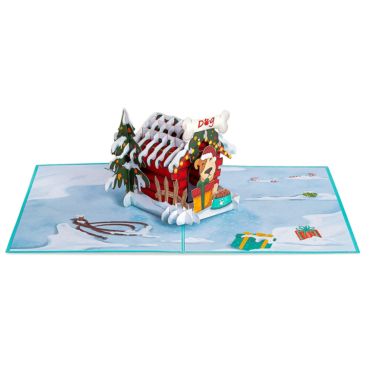 Paper Love 3D Pop Up Christmas Card, Holiday Dog House