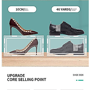 FARWIX Shoe Storage Boxes Clear Plastic Shoe Boxes Stackable, Shoe Storage 13 x 9.5 x 7in, Shoe Organizer with Lids,8 Pack Shoe Box, Front Opening Shoe Holder Containers, Storage Box for Multi-use