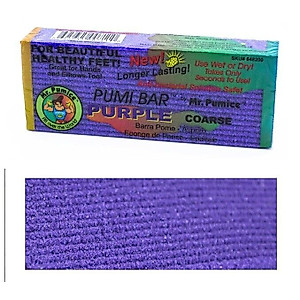 Mr. Pumice Purple PUMI Bar, Extra-Coarse Callus Remover, Pedicure Stone & Ped File Scrubber for Smooth Feet and Heels, 4 Pack