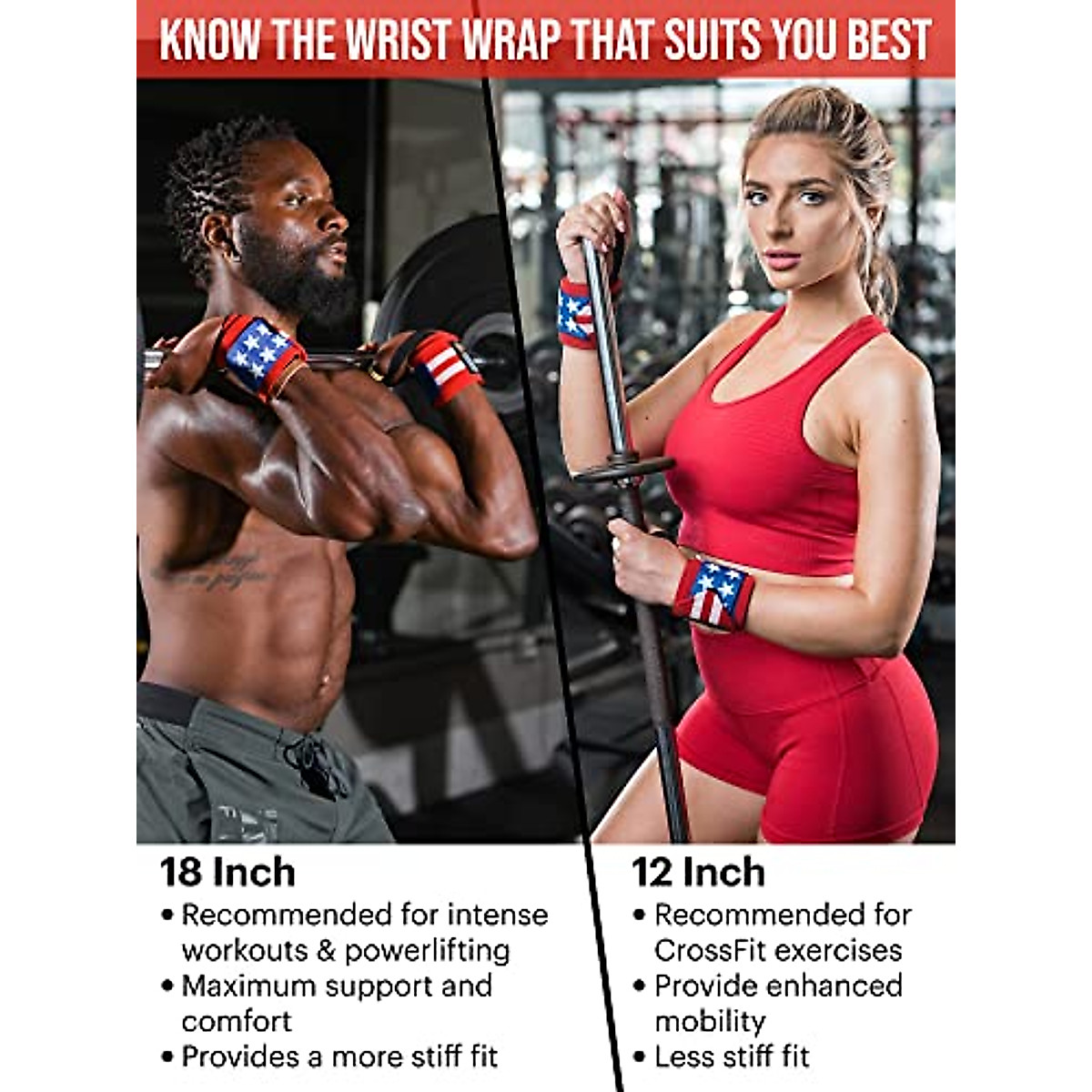 DMoose gym wrist straps for men 12 and 18 Inches Thumb Loops with Wrist Support for Workouts Powerlifting Wrist Straps for Weight Lifting Men and Women Black II