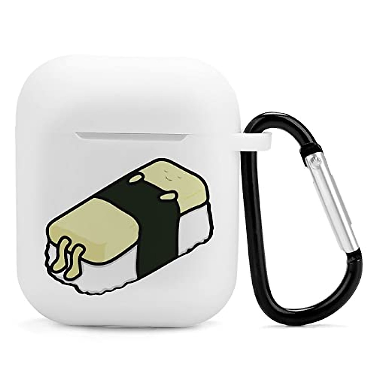 Cute Egg Sushi Silicone AirPods Case Protective Cover Compatible with AirPods 2 & 1 with Keychain