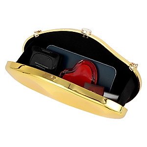 Zeph Hosea Women Seashell Shaped Evening Bag Purse Chain Strap Shoulder Bag Crossbody Bag, Gold