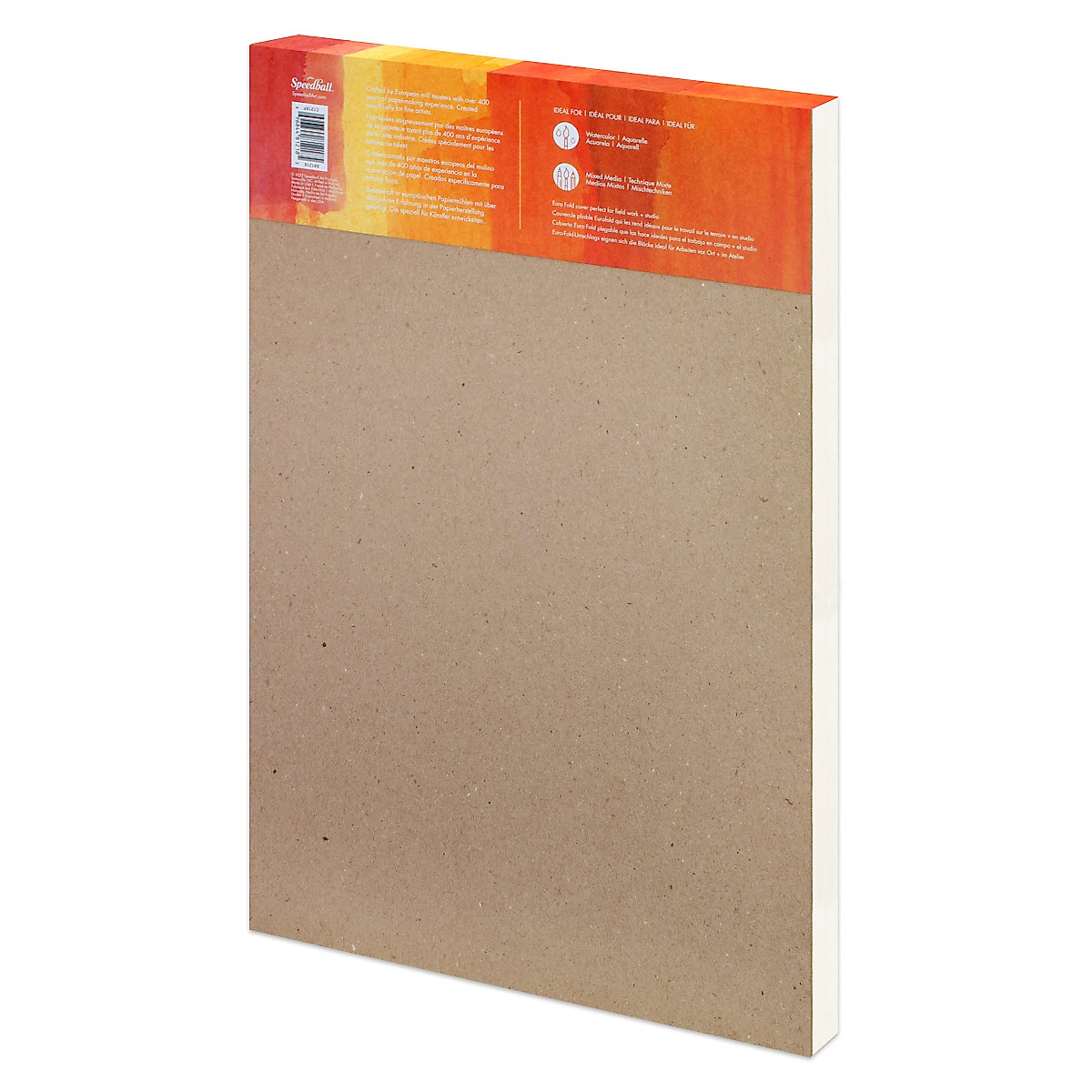 Fluid Artist Watercolor Pad, 140 lb (300 GSM) Cold Press Paper Pad for Watercolor Painting and Wet Media, Fold Over, 12 x 18 inches, 20 White Sheets