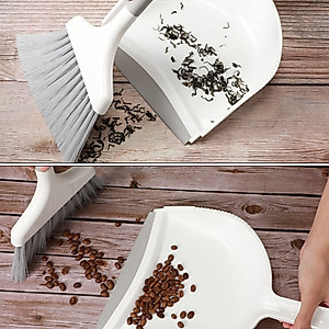 4 Sets Mini Broom and Dustpan Set Small Dustpan and Brush Set Hand Broom and Dustpan Set Home Cleaning Supplies Portable Cleaning Dust Pan and Brush for Desk Home Kitchen Keyboard Car Pet Waste