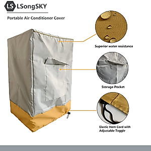 LSongSKY Portable Air Conditioner Cover,Waterproof & Dustproof Cover suitable for Most 5000-14000 BTU Portable Air Conditioners, Anti-Dust Portable Air Conditioner Storage Bags Protection Cover