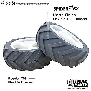 SpiderMaker SpiderFlex Matte Finish Flexible TPE(TPU) 3D Printing Filament - Shore 75A, 1.75mm, 500g (Iron Gray)