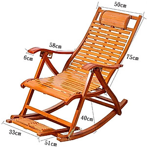 Folding Chair, Bamboo Rocking Chair, Recliner, Adult Rocking Chair, Folding Recliner, Balcony Rocking Chair, Lunch Break, Leisure Bamboo Chair