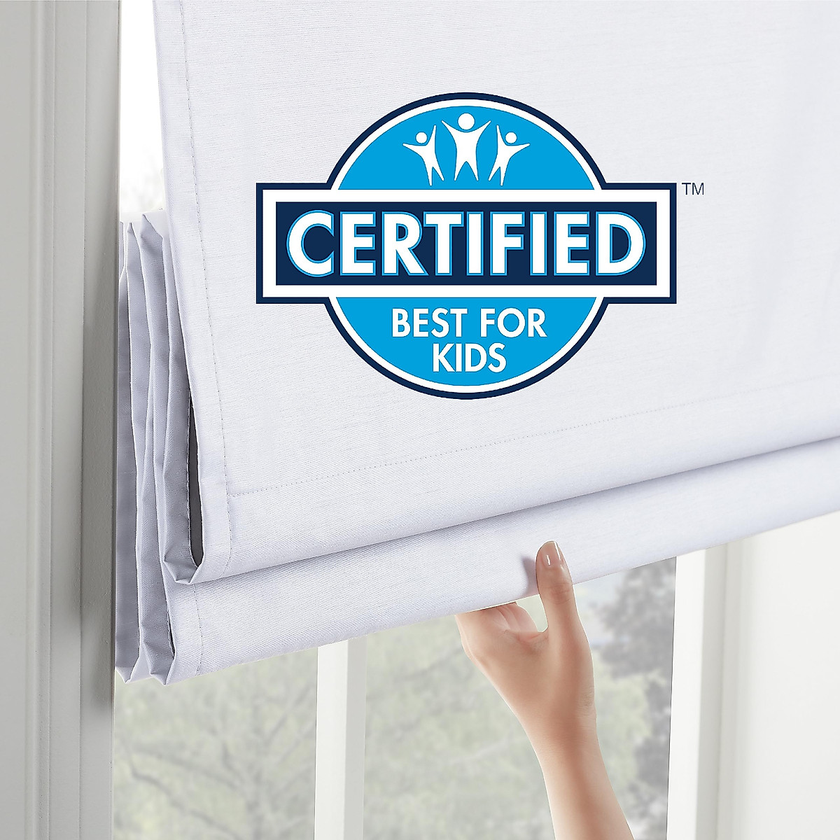 Eclipse Drew Roman Shades for Windows, Cordless 100% Blackout Shades, 23 in Wide x 64 in Long, Noise Reducing, Energy Efficient and Textured Solid Window Shades for Living Room, Bedroom, Linen