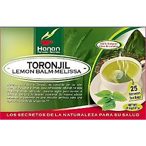 Hanan Peruvian Secrets Lemon Balm Tea (Toronjil) - 25 Teabags of Herbal Tea - Melissa Herb for Relaxing Herbal Tea - Natural Dried Plant Leaves from Peru (not extract) – Melissa officinalis
