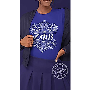 Bad Bananas Zeta Phi Beta Sorority Paraphernalia - The Finer Woman - Crew Neck Shirt - True-Royal X-Large