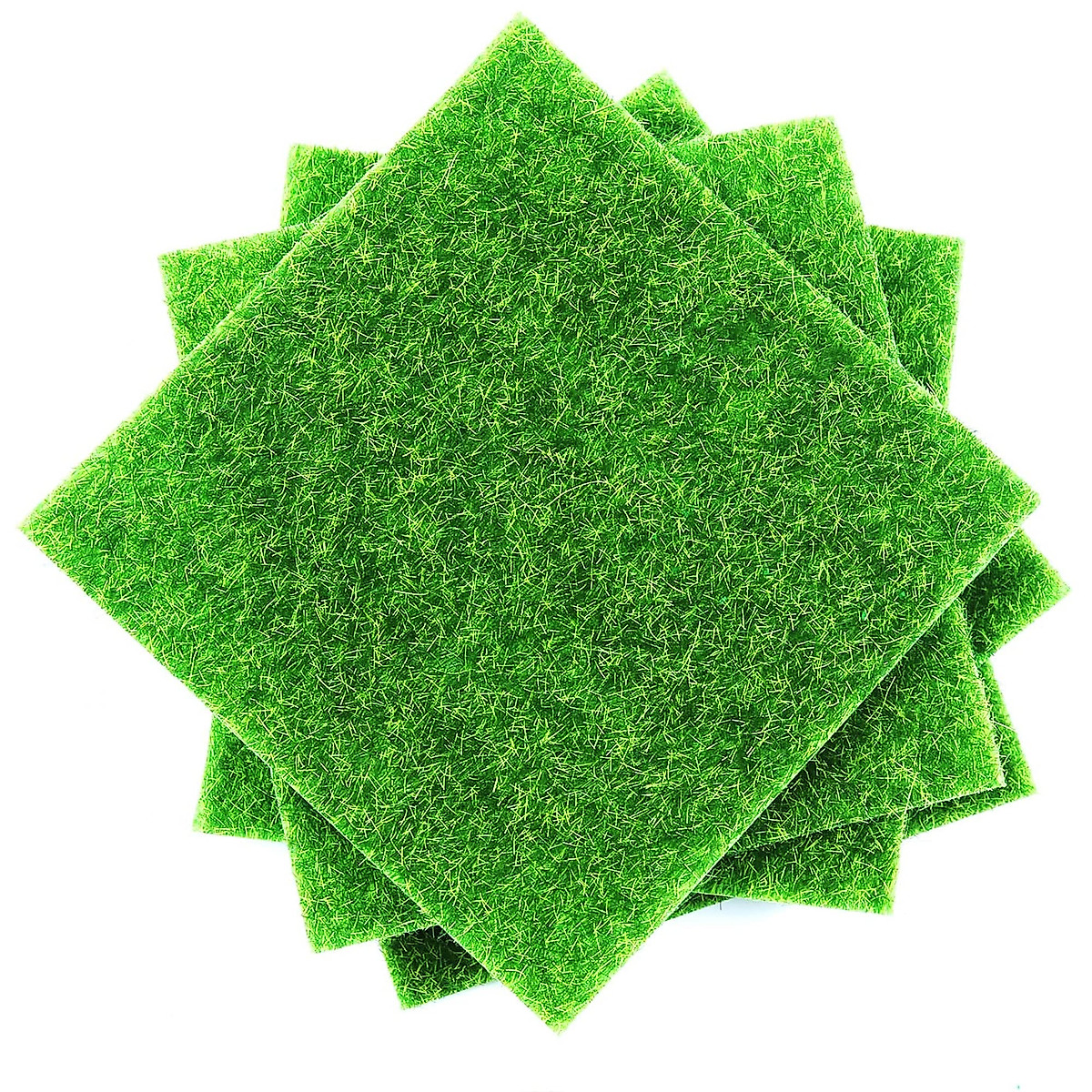 Cayway 28 PCS Artificial Garden Grass and Artificial Moss Rocks Decorative Set, 5.9 x 5.9Inch 12 PCS Fairy Artificial Grass and 15 PCS Green Moss Balls, Floral Scissors for Decoration, Fairy Gardens