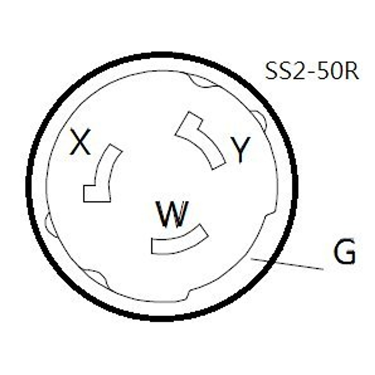 Parkworld 62176 Shore Power Adapter Generator 30A L14-30P Male to Marine 50A SS2-50R Female with Locking Ring (20FT)