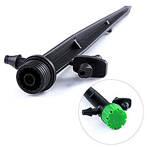 URATOT 60 Pieces 360 Degree Adjustable Irrigation Drippers with Barbed Connector for 4/7 MM Tube, Water Flow Drip Stakes Emitter Drip System