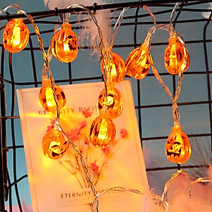 CCOOfhhc Halloween String Lights, 20/40 LED Pumpkin Halloween Lights Indoor Outdoor Party and Christmas Decoration Warm White
