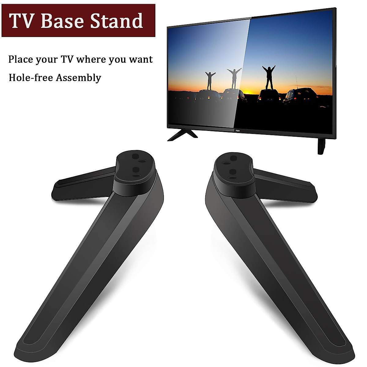 TV Base Stand for TCL TV Legs Replacement Compatible with TCL Roku Smart TV for 27 28 29 30 32 37 40 55 Inch 32S321 32S325 50S425 40S325 32S327 32S3850P