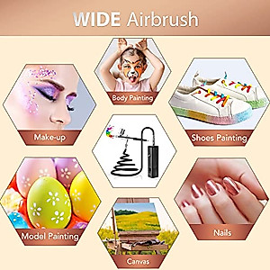 Cordless Airbrush Kit with Compressor, 32PSI Handheld Mini Air Brush Gun Set, Portable High Pressure Air Brushes for Painting, Tattoo, Nail Art, Mode, Makeup, Cake, Barber