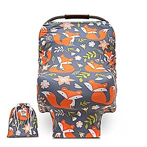 PIP+HARDY Baby Nursing & Breastfeeding Cover, One Size fits Most, Baby Car Seat Cover with Spandex, Car Seat Covers for Babies, Carseat Cover, Washable High Chair Cover, Newborn Baby Essentials