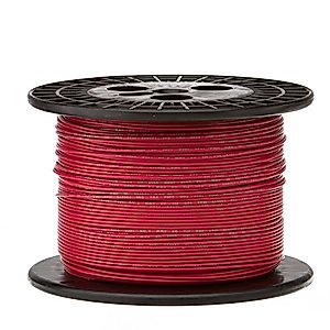 Remington Industries 18UL1007SLDRED1000 18 AWG Gauge Solid Hook Up Wire, 1000 feet Length, Red, 0.0403" Diameter, UL1007, 300 Volts