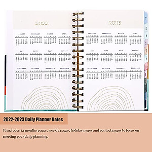 2022-2023 Monthly Planner - DRYEUUR Weekly & Daily Yearly Planner with 12 Tabs, 6.3"×8.4", Succinct Monthly Planner Yearly Agenda, Flexible Hardcover Notebook(Snow Mountain)