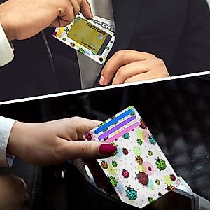 susiyo Colorful Ladybugs Slim Minimalist Wallets Rfid Blocking Card Wallets PU Leather Front Pocket Wallets for Men and Women
