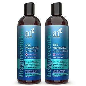 artnaturals Lice Prevention Shampoo and Conditioner (2 x 16 Fl Oz / 473ml) - with Rosemary & Tea Tree - Shield for Adults & Kids - Safe for Daily Use - Sulfate & Paraben Free - All Hair Types