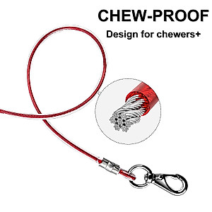 voopet Chew-Proof Dog Leash Extension Works with Any Leash & Collar & Harness - Super Strong and Durable Non-Tangle Connect Leash (Multiple leashes are Used for Multiple Dogs) Red