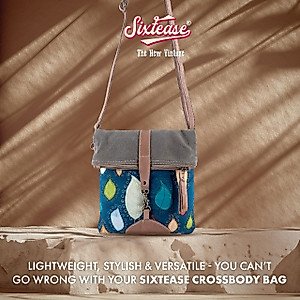 SIXTEASE Crossbody Bag for Women Vintage Style Genuine Leather, Upcycled Canvas, Rug, or Hair On - Cross Body Womens Bags with Inside Zipper Pockets - Amenable