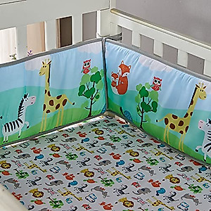 4Pcs Crib Bumpers Padded Crib Liner for Baby Boys Girls, Breathable Baby Crib Bumper Pads for Sides Mesh Crib Liners, Soft Cotton Crib Protector Bumper Thick Bumper Pads for Baby Toddler Crib Covers