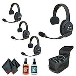 EARTEC UL4S Ultralite 4-Person Headset System (USA) with 6Ave Heaphone and Microphone Cleaning Kit