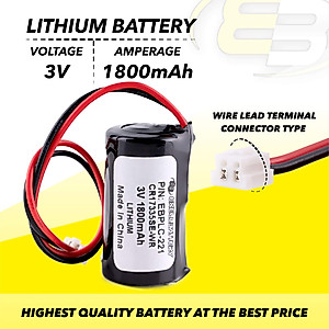Exell Lithium PLC Computer Backup Battery, Replaces COMP-221, Energy Plus PLC-221, and Modicon 990XCP98000 (3 Volts)