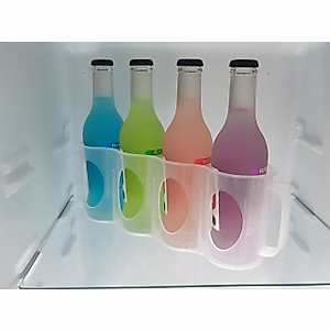 MOXAS Soda Can Organizer for Refrigerator Shelf, Drink Organizer for Fridge，Soda Can Beverage Holder,Fridge Storage Sliding Rack 2-Pack