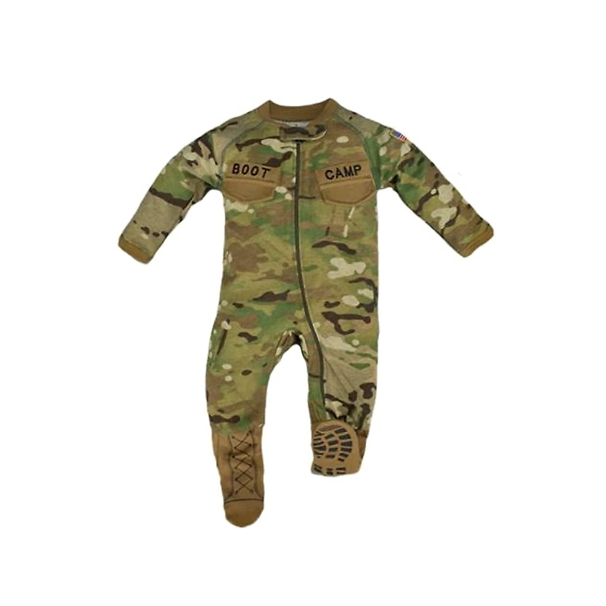 Baby Trooper Boot Camp Baby Multicam Camouflage Pattern Zip Up Footed Sleep And Play Long Sleeve (0-3 Months)