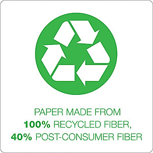 TOPS Second Nature 100% Recycled 18 lb. Legal Pad, 8-1/2 x 11-3/4 Inches, Perforated, White, Legal/Wide Rule, 50 Sheets per Pad, 12 Pads per Pack (74085)