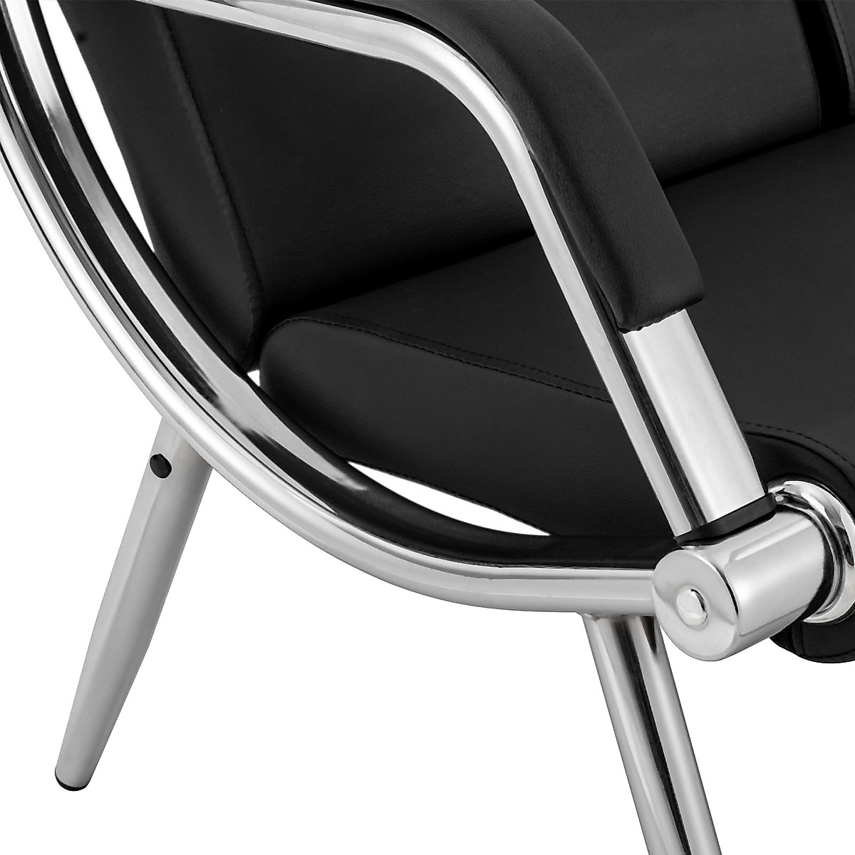 LOYALHEARTDY Waiting Room Chairs 3 Seat Reception Chair Black PU Leather Chair Office Furniture Guest Seating Lobby Conference Reception Chairs Visitor Guest Sofa (3-seat, Black)