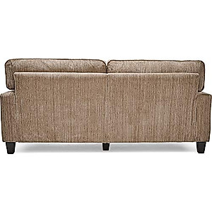 Serta Palisades Upholstered Sofas for Living Room Modern Design Couch, Straight Arms, Soft Fabric Upholstery, Tool-Free Assembly, 73" Sofa, Beige