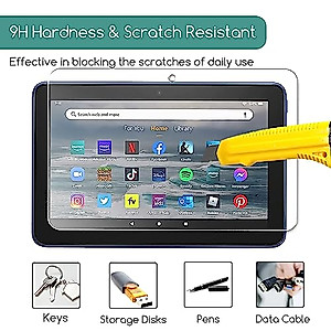 KEANBOLL 2 Pack Tempered Glass Screen Protector for All-New Amazon Fire 7 Tablet 7-inch (12th Generation, 2022 Released)[2.5D Radian] Anti-Explosion Glass Screen Protector