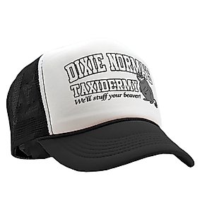 Dixie NORMAS Taxidermy - Funny Joke - Vintage Retro Style Trucker Cap Hat (Black)