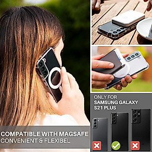 JProtect Magnetic Case for Samsung Galaxy S21 Plus for MagSafe Case/Shockproof Samsung S21 Plus Case for MagSafe Transparent/Clear Phone Case Funda para Samsung Galaxy S21 Plus Case Magnetic