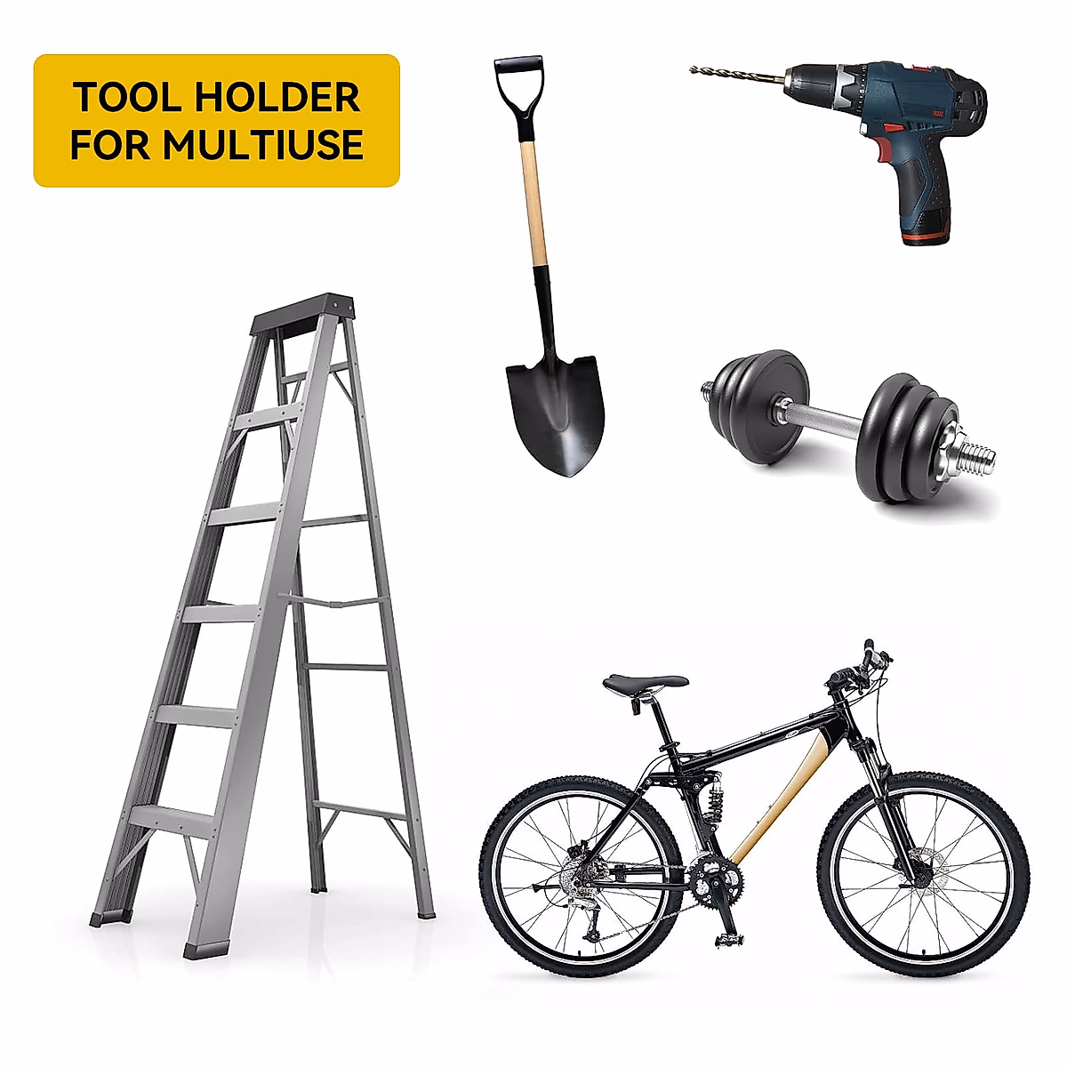 JNIHEEP Garage Organizer Trimmer Rack, Garden Power Tool Hanger Weed Whackers Holder Wall Mounted for Grass Trimmer, Hedge Trimmer, Garage Trimmer, Garden Tools,1 Pack