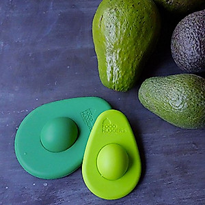 Food Huggers Avocado Huggers 2pc Silicone Reusable Avocado Savers with Pit Storage | BPA Free, Dishwasher Safe Holder | Large & Small Set