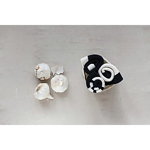 Creative Co-Op Square Knit Cotton Bag, Set of 3 Dish Cloth, Black & Cream 3