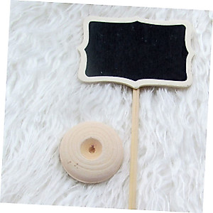 Tofficu 10pcs Mini Chalkboard Mini Small Nativity Tree Decorations Small Chalkboard Blackboard Sign Chalkboard Table Place Cards Blackboard with Holder Base Logo Wooden Indicator