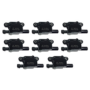 Ignition Coil Pack Set of 8 - Replaces 12570616, D510C - Compatible with Chevy, GMC, Pontiac, Cadillac 5.3L, 6.0L V8 - G8, Grand Prix, Tahoe, Yukon, Silverado, Impala, Trailblazer, Avalanche