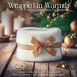 FabricLA Fur | Faux Fur Fabric | White Fur Ribbon Trim Fabric - 3" Wide x 36" Long (3 FT) Fake Fur Fabric - Soft Christmas White Faux Fur for Crafting, Sewing, and Decorating, Fur Trim Fuzzy Fabric