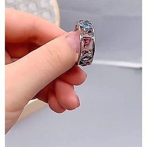 2Pcs Ionix Ring, Torina Crystal-Quartz Ionix Ring, Heathcryt Crystal-Quartz Ionix Ring, Quartz Crystal Ring with Gift Box (US 10)