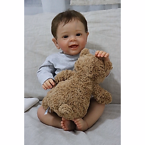 Pinky Reborn Toddler Baby Doll Boys 24 Inch Realistic Soft Silicone Newborn Babies Dolls Gift Set for Kids Age 3+