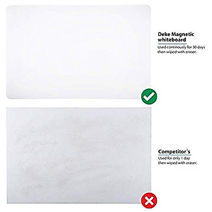 Deke Magnetic Dry Erase whiteboard 17x11. + 6 Dry Eraser Marker W/Erasers School Home Calendar Office Supplies. White Board Dry Wall, Fridge, Refrigerator Expo Small/Large Whiteboards for Refrigerator