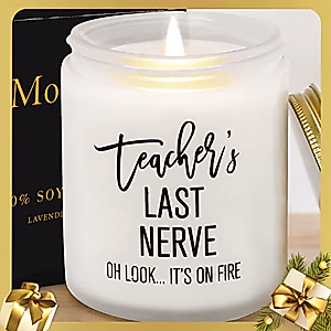 Teacher Appreciation Gifts - Teacher Gifts - Teacher’s Last Nerve Candle - Thank You Gift Bulk Present for Graduation Retired Teachers Thanksgiving Appreciation Week